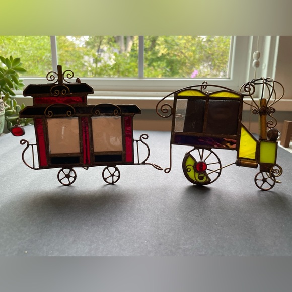 Accents | Vintage Stained Glass And Metal Train Picture Frames | Poshmark